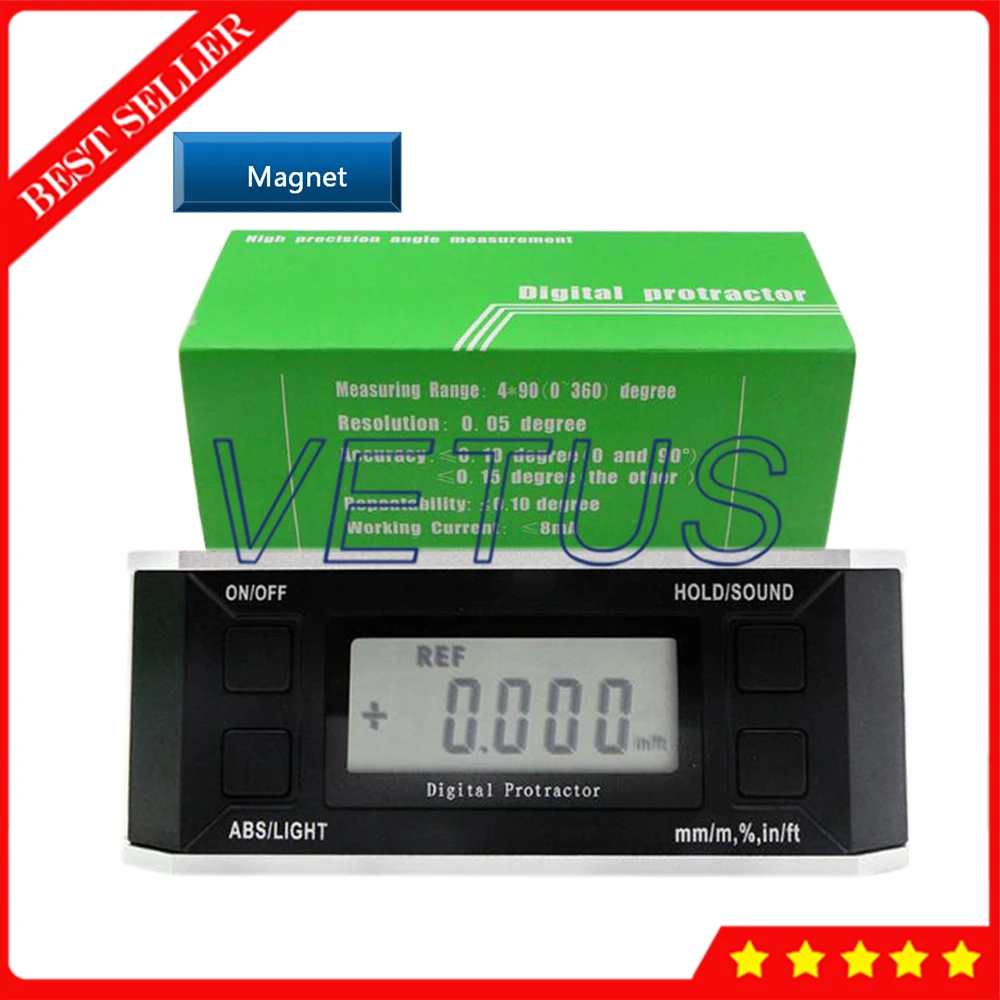 Backlight Digital Protractor Angle Finder Inclinometer Magnetic Base ...