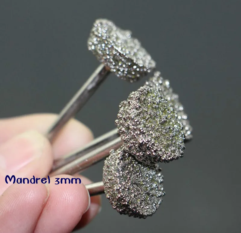 50pcs/lot 3mm Mandrel Coarse Diamond Grinding Burr drill bits Bistrique ...