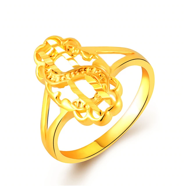 S Letter In Gold Rings