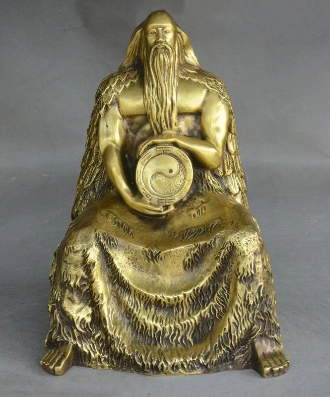 11 Chinese Myth Legend Pure Brass Emperor Fu Xi Fu Hsi Eight Diagrams ...