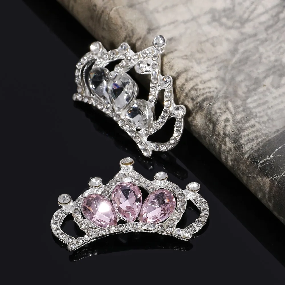 2018New-40Pcs-Alloy-Drop-Rhinestone-Crown-Buttons-for-DIY-Child-Hair ...