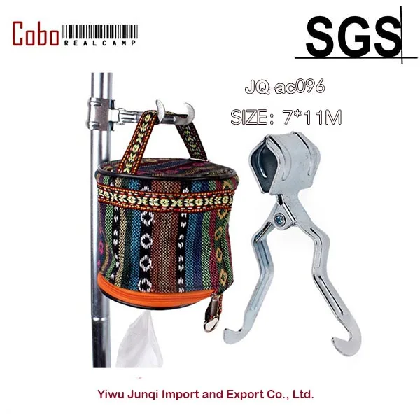 Anti-Slip-Metal-Clamp-Outdoor-Camp-Lantern-Light-Lamp-Hanger-Tent-Pole ...