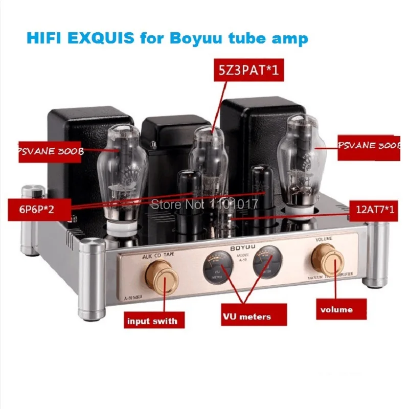 Boyuu A50 II 300B Ламповый усилитель HIFI EXQUIS Reisong 12AT7 6v6 ...