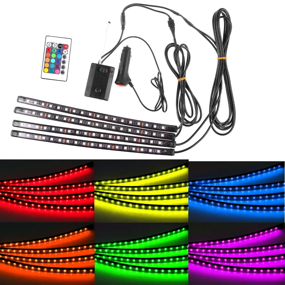 4strip/set Voice Control Interior Decorative Atmosphere Neon Light Lamp ...