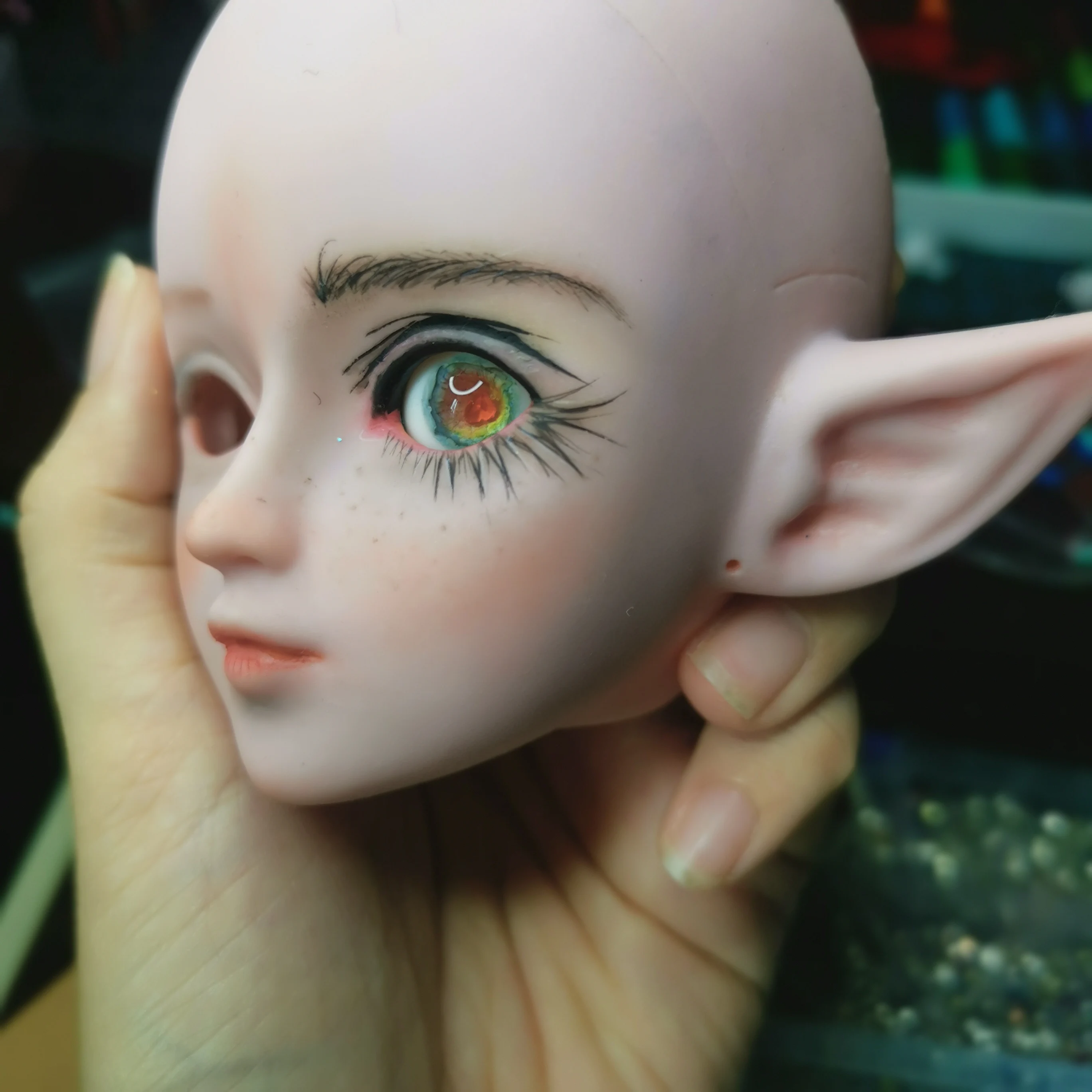 BJD Eyes 12mm base/6mm iris gold and green white sclera Craft Supplies ...
