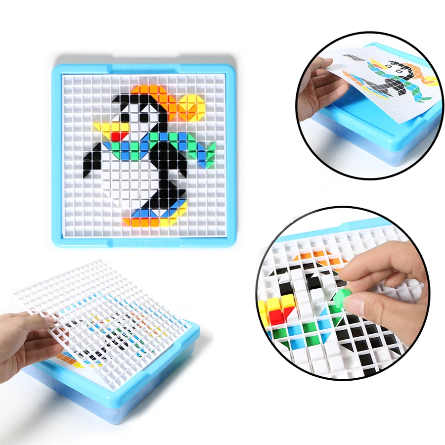 490pcs Mosaic 3d Puzzle Button Art Colorful Blocks Creative Mosaic Toy ...
