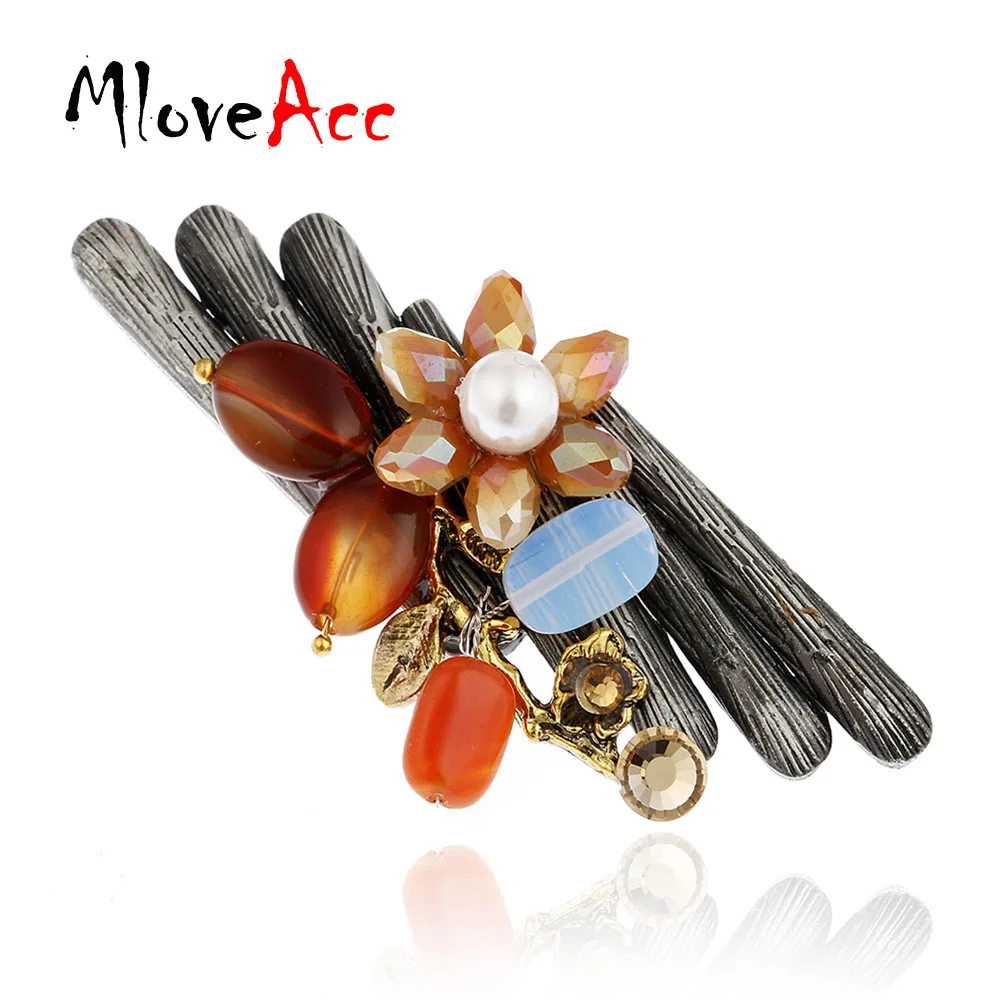 MloveAcc Unique Original Design Natural Stone Brooches for Elegant ...