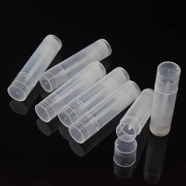 50pcs 5g DIY Lip Balm Container Tubes with Plastic Cap for Homemade Lip ...