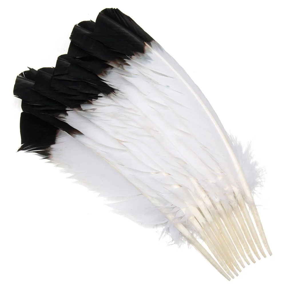 New-50Pcs-12-16inches-30-40cm-long-Dyed-Turkey-Wing-Quill-Feather-Black ...
