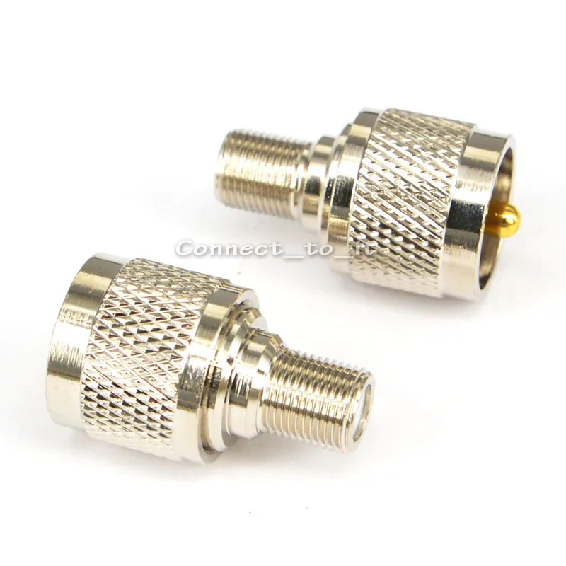 2 Pieces UHF PL259 Male To F Female Coaxial Cable Converter RF Straight ...