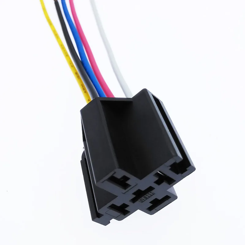 Pre Wired 5 Pin Relay Mounting Base Socket Holder 12V 40A Line length ...