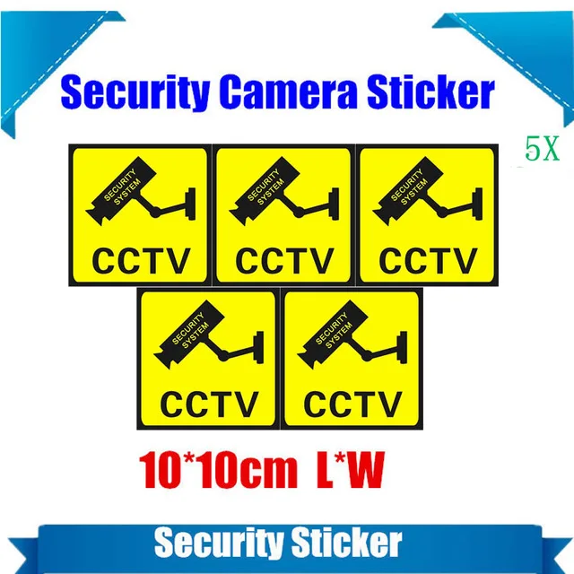 Waterproof-Security-Camera-Sticker-Warning-Decal-Signs-For-CCTV ...