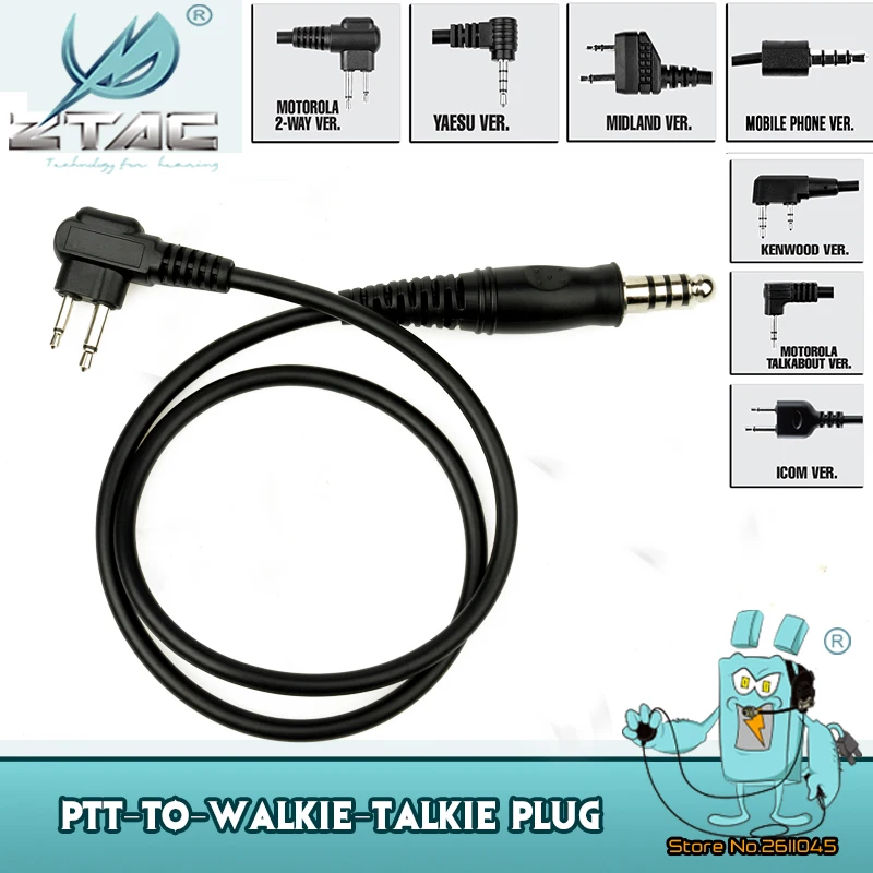 Z Tac Tactical PTT Connector Wire PTT Adapter Cable For Tactical PTT ...