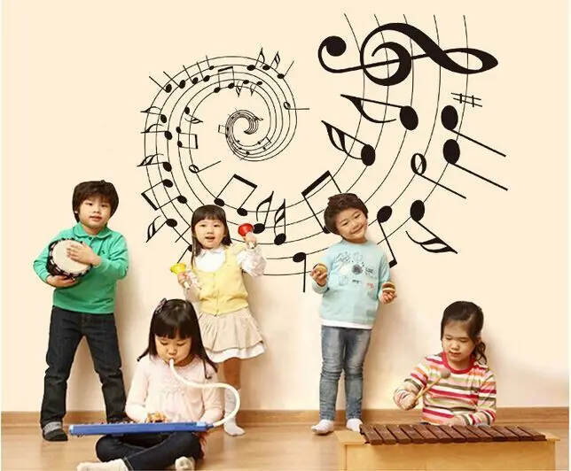Diy Musical Notes Wall Stickers School Classroom Wall Decoration ...