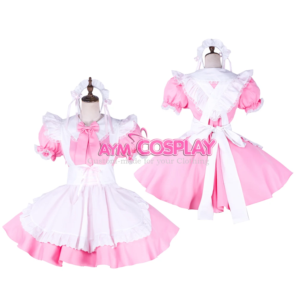 Sissy maid pink dress lockable Uniform Tailor made[G1747]-in Women's ...