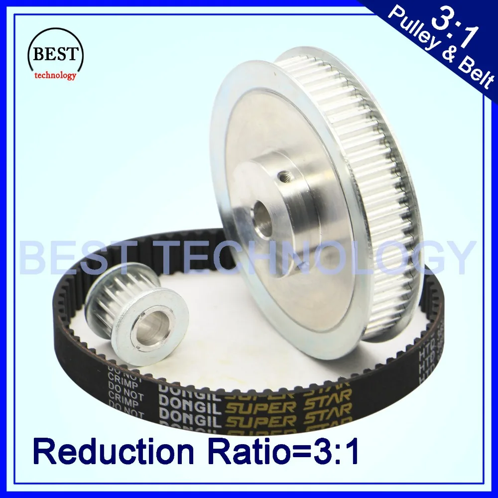 Timing Belt Pulley 5m Reduction 3:1 60teeth 20teeth Shaft Center ...