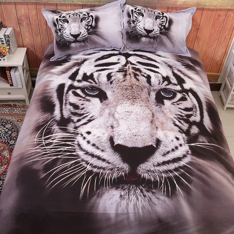 Tigre 3D Cama Consolador Define Rei Rainha Gêmeo Tamanho Família Tampa ...