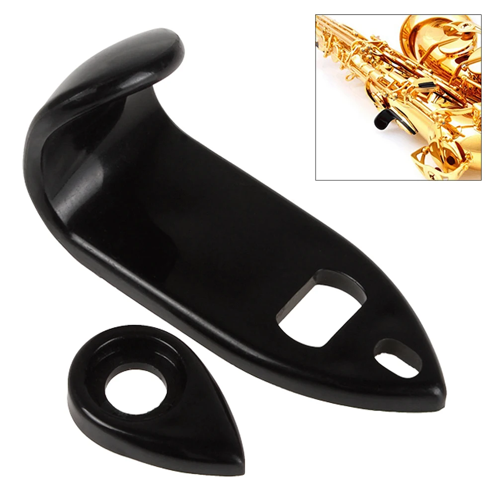 2pcs Black Rigid ABS Large Thumb Pick Finger Rest for Alto Saxophone ...