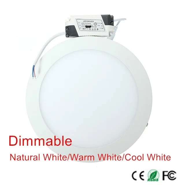 Ultra Thin Dimmable Led Panel Downlight 3w 4w 6w 9w 12w 15w 25w Round ...