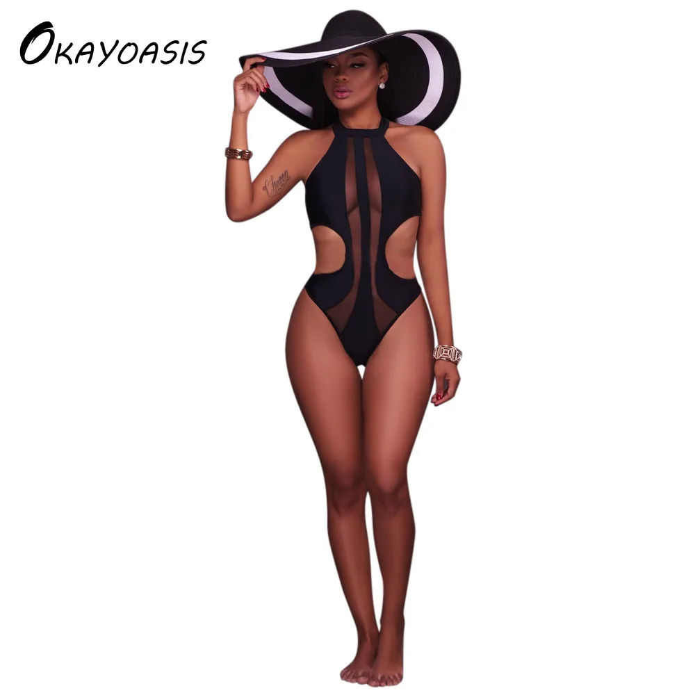 Sexy Women Bodysuit Solid Overalls Summer 2017 Bodycon Backless