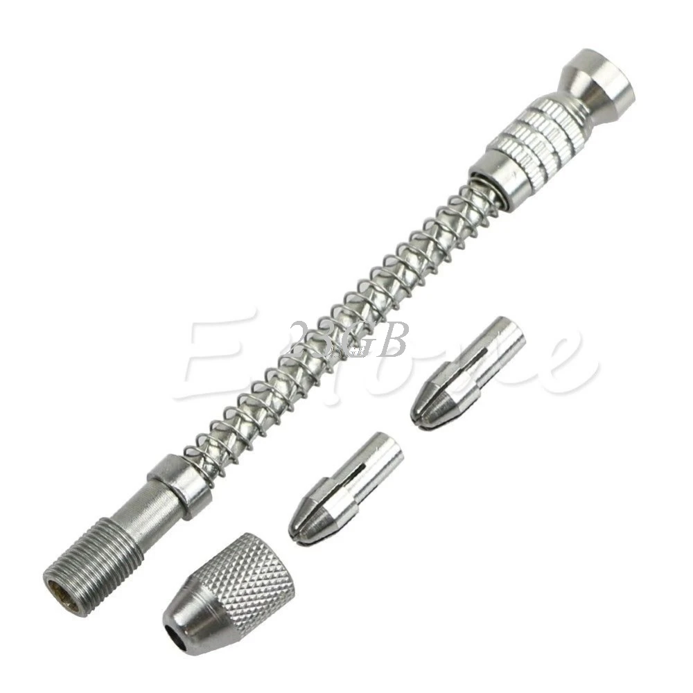 Hot Mini Pin Vise Wood Spiral Hand Push Drill Chuck Micro Twist Bit ...
