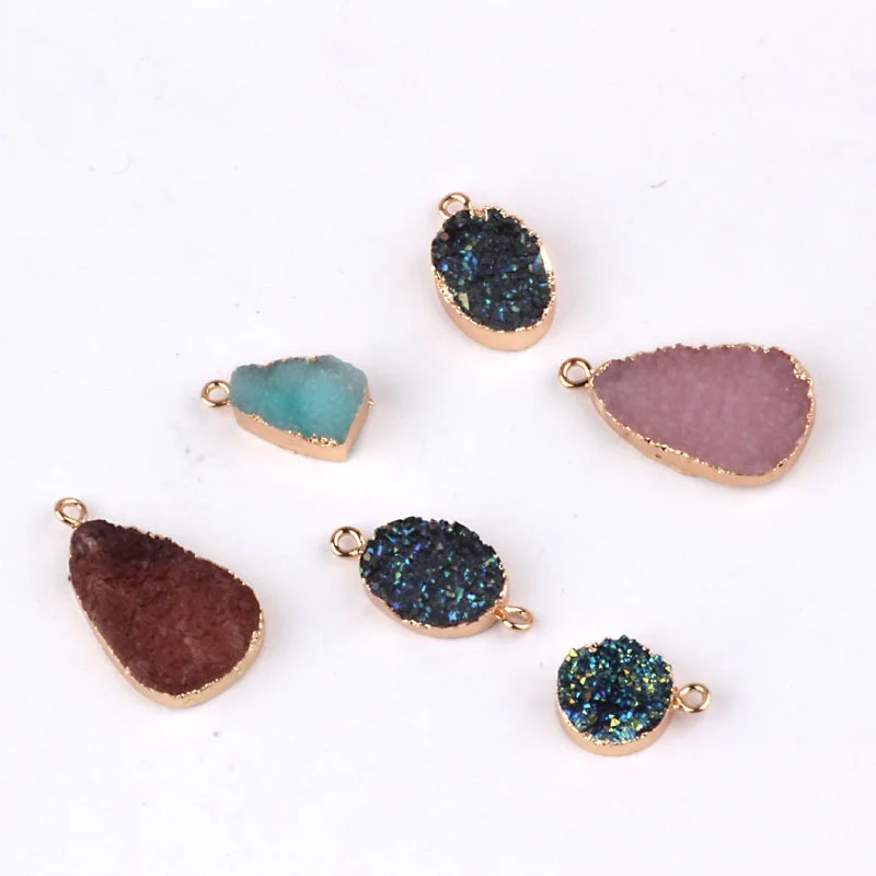 20PCS MIXED DIY Jewelry Accessories Resin Ore Double Single Hanging ...