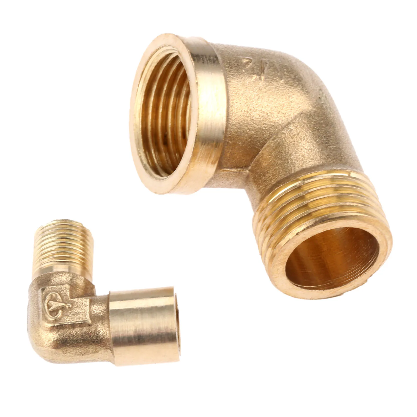 1/8" 1/4" 3/8" 1/2" Thread Brass Fitting BSP Female x Male 90 Deg Elbow ...