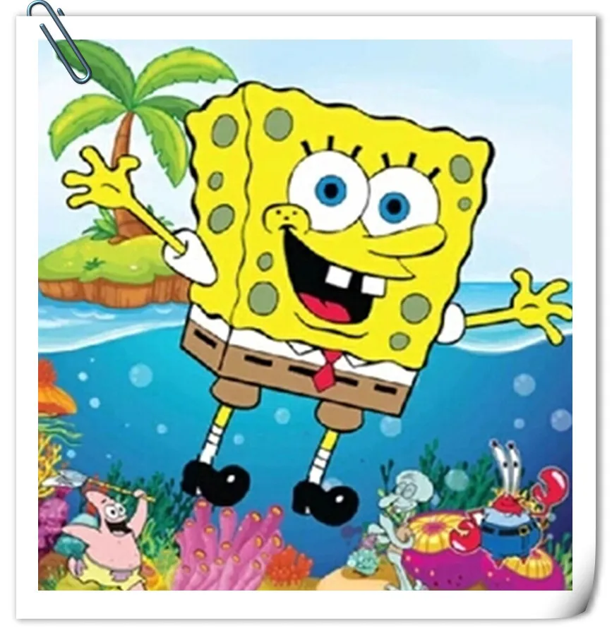 LD-KT1036-30-30cm-SpongeBob-Full-Resin-Diamonds-Cross-Stitch-Home ...