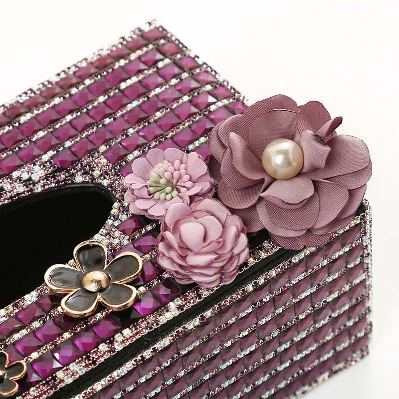 Female use Luxury Diamond Car Tissue Box Full Crystal Diamante Block ...