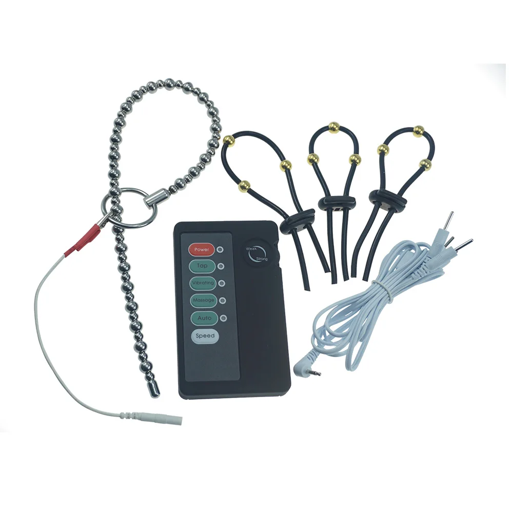 Electric Shock Beads Penis Plug Urethral Dilators Cock Ring Penis ...