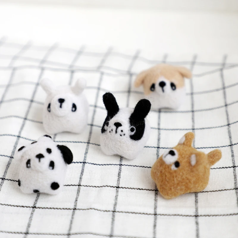 Dogs Wool Felt Handmade Animal for Beginner Diy Craft Kit Wool Felt for ...