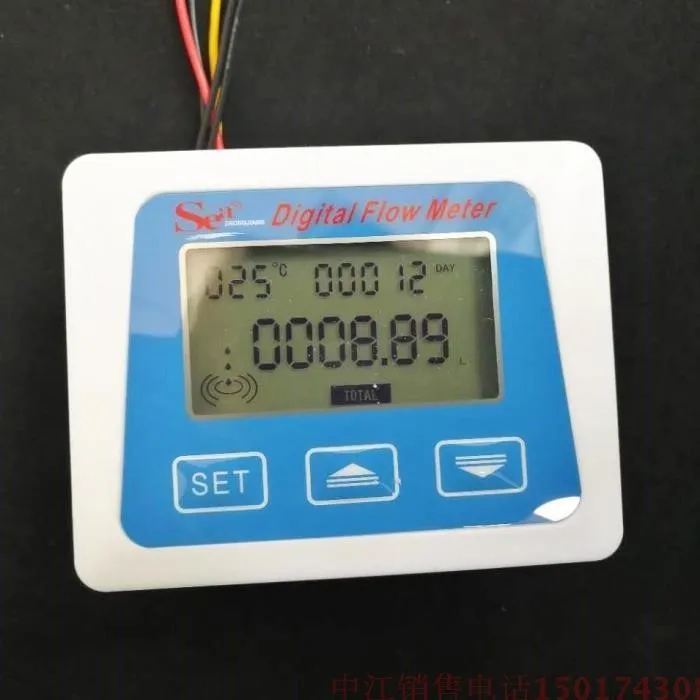 Digital-Flow-Meter-LCD-Display-Digital-Temperature-Tester-Meter ...