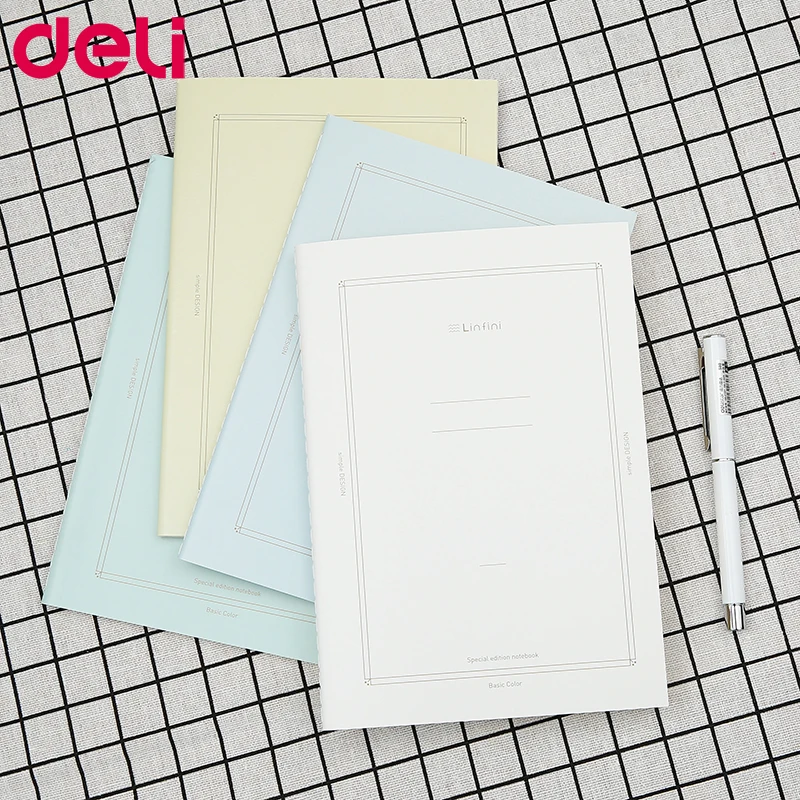 Deli 4 book/set 4 kind of colors A5 stitching binding notepad 60 sheets ...