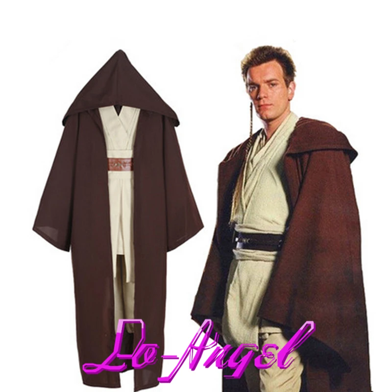 Free Shipping Star Wars Obi Wan Kenobi Jedi Tunic Brown Cloak Halloween ...