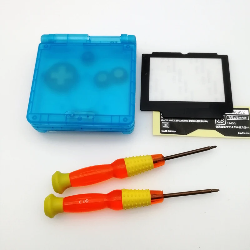 For GBA SP Glow in the night GITD Luminous Transparent Yellow blue ...