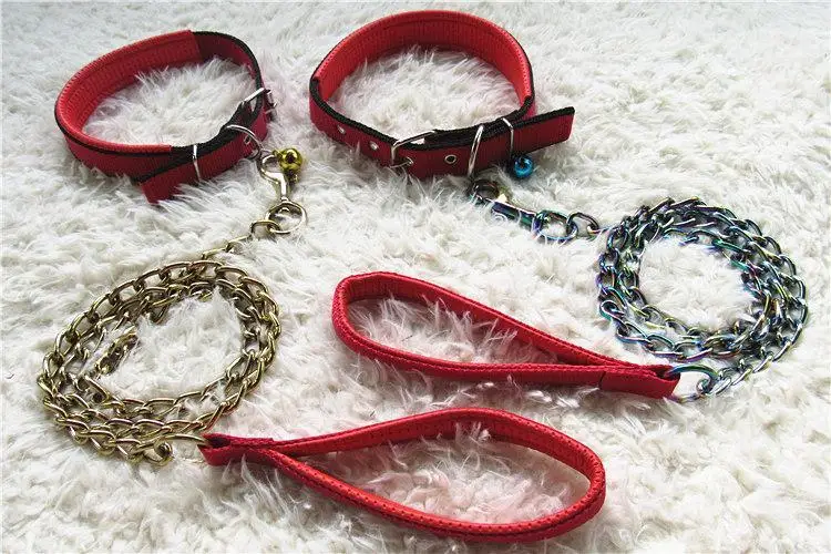 Iron Chain Titanium / Gold Color Traction Rope, Dog Collar Leashes ...