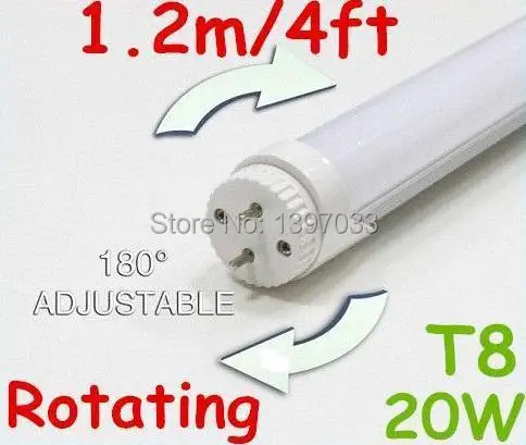 NEW 3 Year Warranty 1.2m 4ft 20W T8 Rotatable Led Tube Lights 180 ...