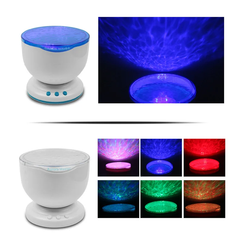 Blue Ocean Wave Projector LED Night Light RGB Sky Aurora Novelty lights ...
