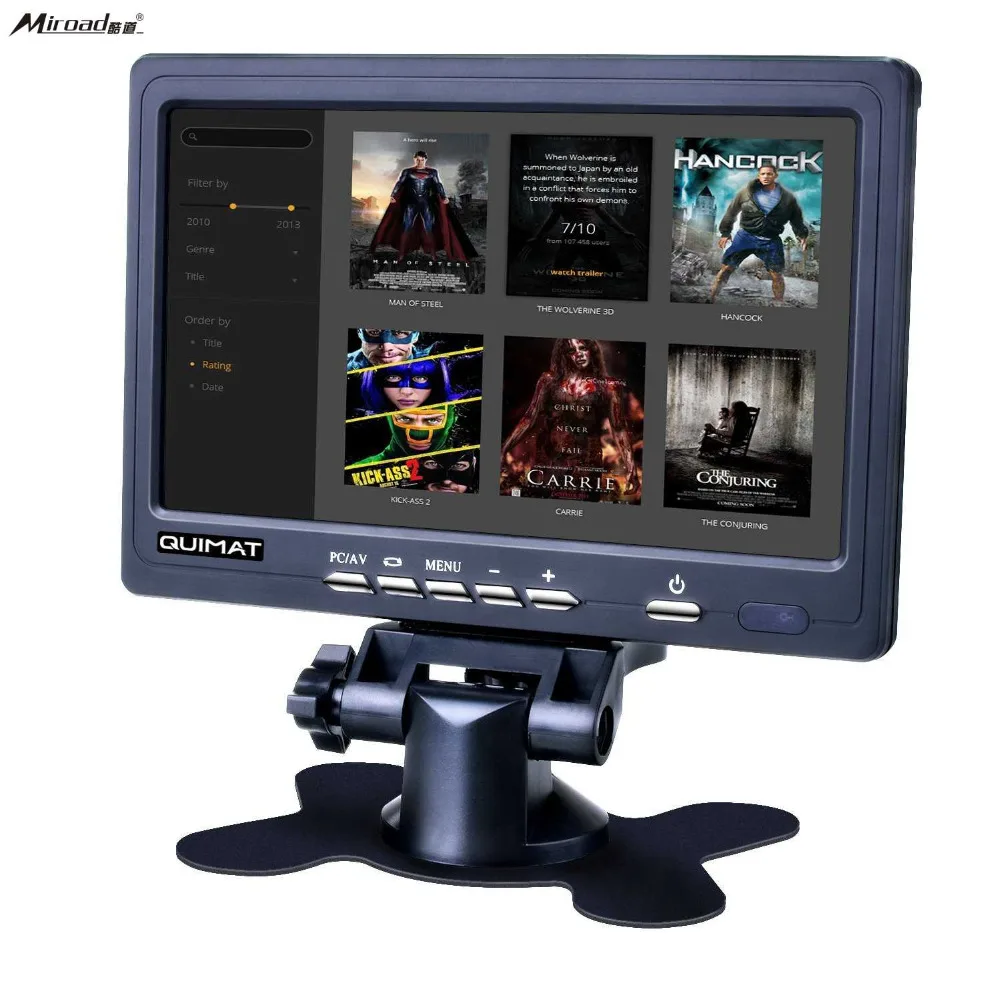 7 Inch HD Screen Display,Miroad1024x600 AV/VGA/HDMI TFT LCD Monitor ...