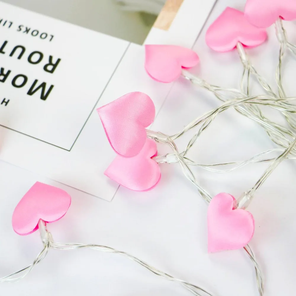 Pink Heart Shape String Lights Romantic LED Bedroom Decor Photography ...