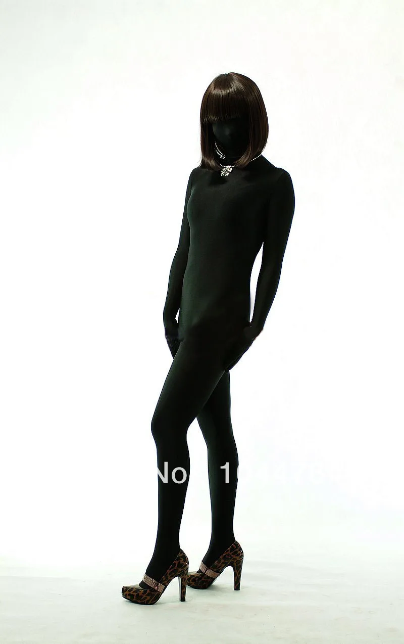 Women Black Zentai Suit Spandex Catsuit Elasticity One Piece Fullbody 2058