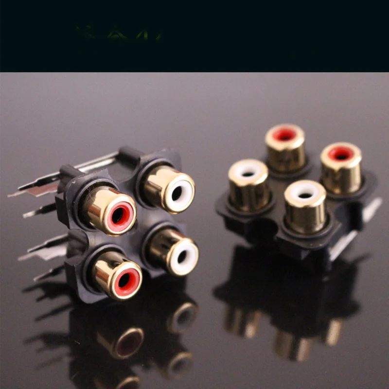 KYYSLB 4 bit Amplifier Chassis Signal Input Gold plated AV Socket RCA ...