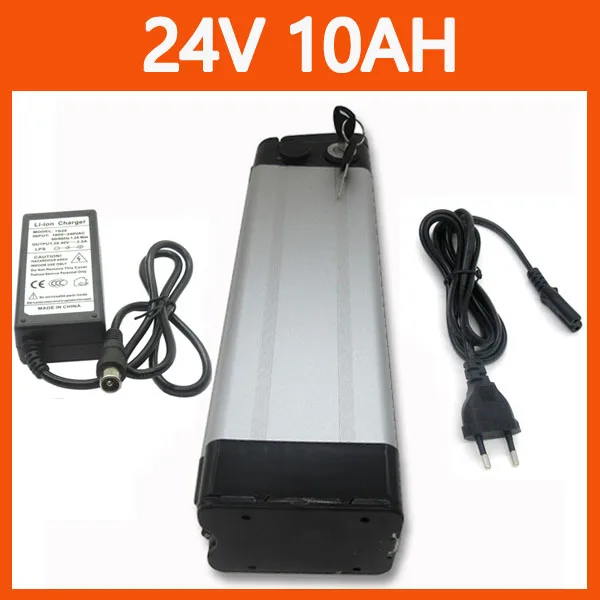 350W Rechargeable 24V 10AH Ebike silver fish battery pack 24V Lithium ...