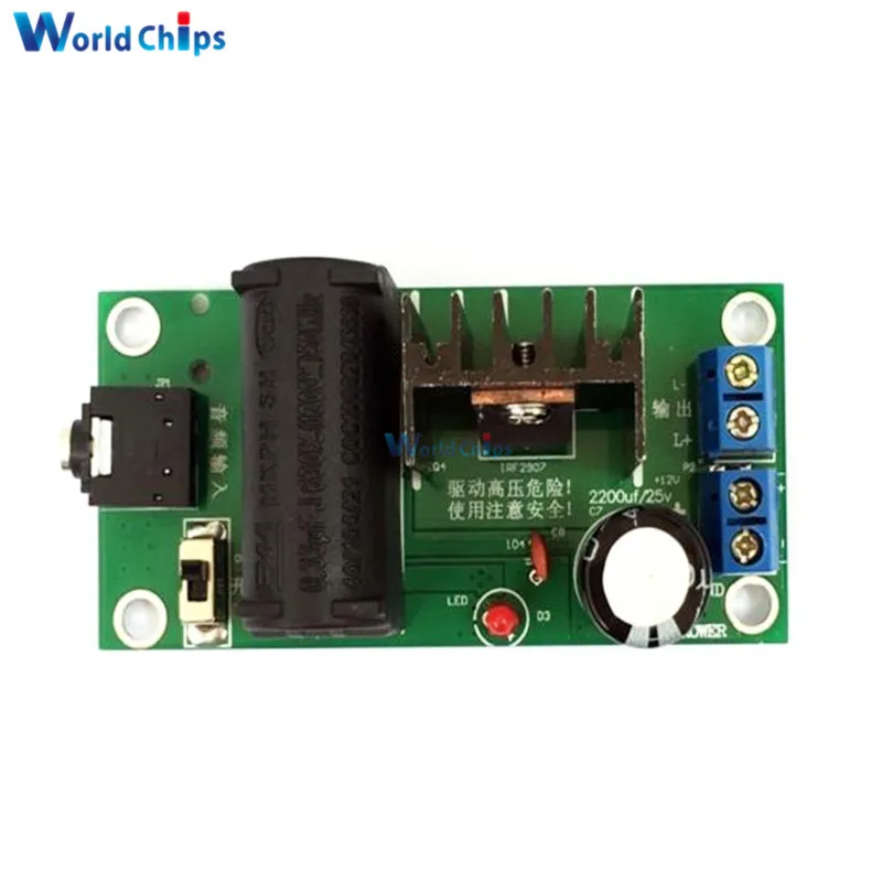 1 Set Diy Kit ZVS Tesla Coil Module Booster DC 12V 5A 60W High Voltage ...