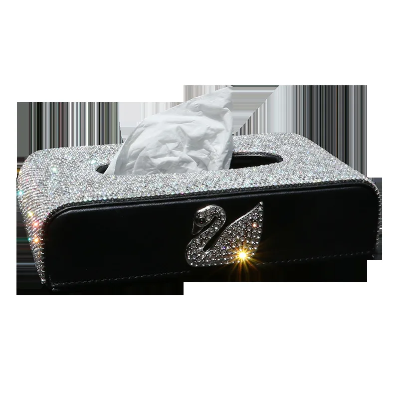Automobile Diamante Swan Car Tissue Box Diamante Handmade Seat type ...