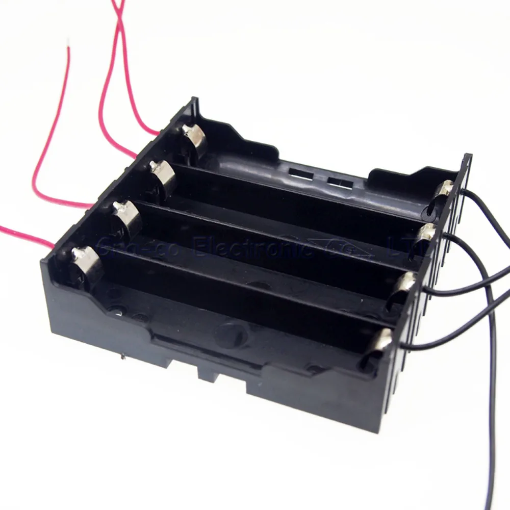 10pcs 4 Pack 18650 Battery Box 4x18650 battery case holder with eight ...