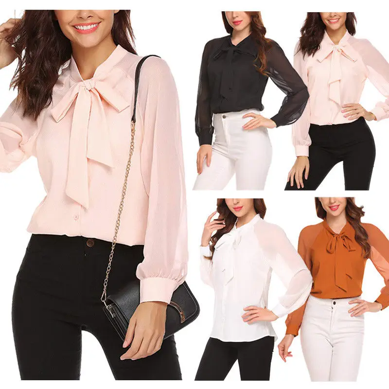 Fashion Ladies Casual Blouses Autumn Hot Women Loose Long Sleeve Solid ...