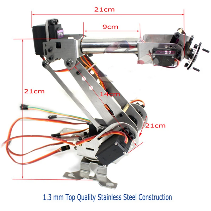 Arduino Raspberry Mor 용 6 축 기계식 로봇 암 클램프 완전 조립 Diy Robtrobot Arm