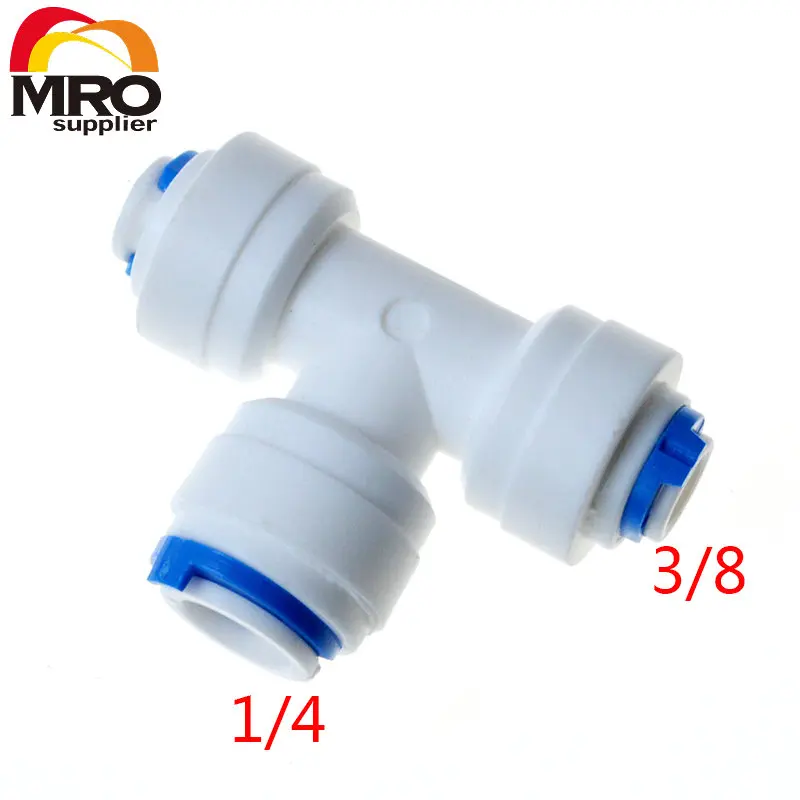 5pcs 3/8" 1/4" Splitter Tube OD Hose Type T quick connection RO Water ...