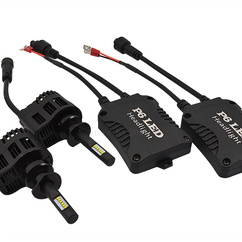 2PCS NEW H1 socket LED headlights 45W 9000LM car repl bulbs P6 LED Kit ...